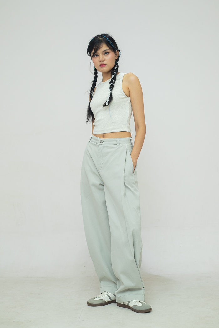 Mode23 Adjustable Hem Twill Pants