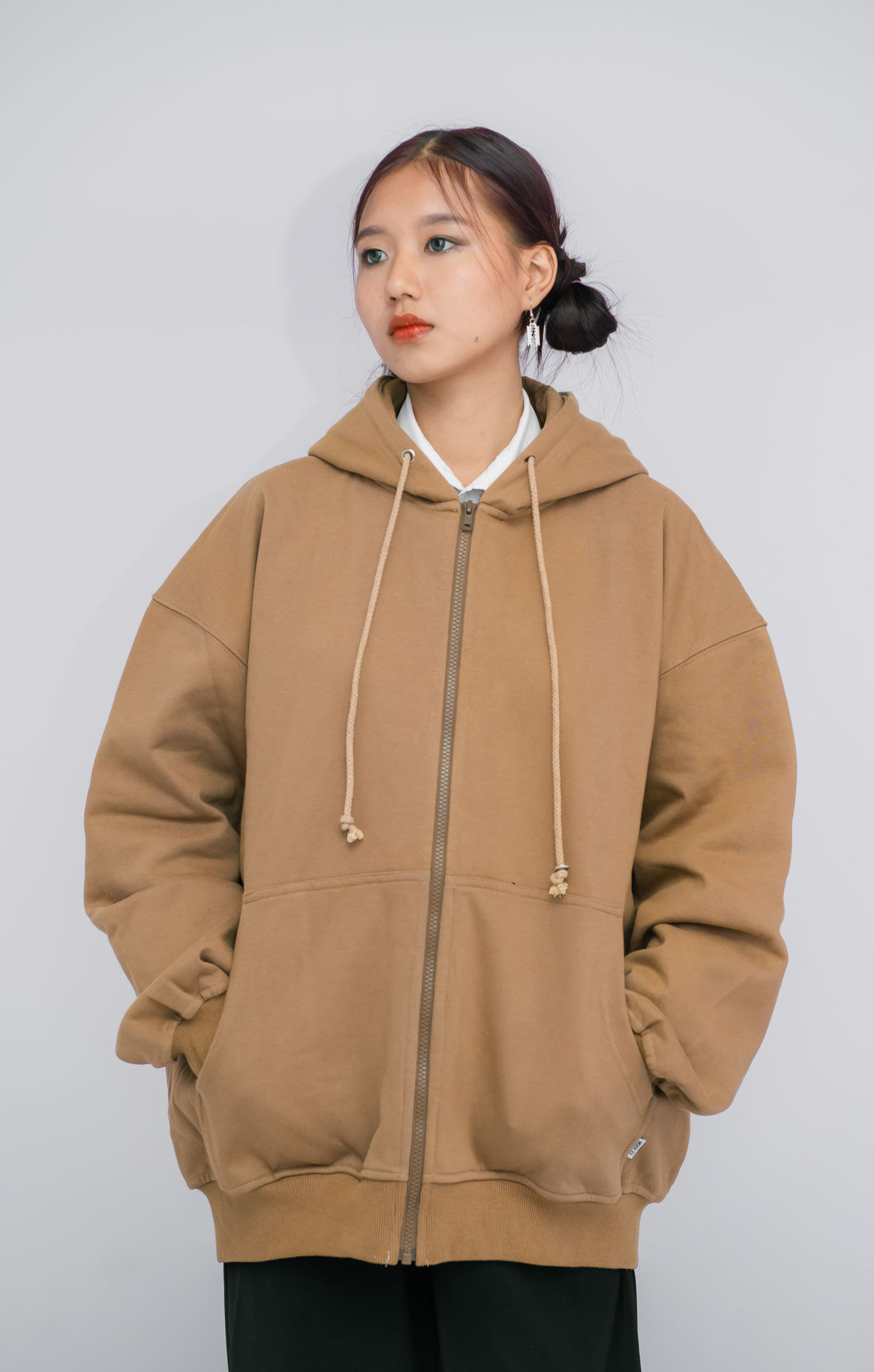 Mode Brown Zip up Hoodie